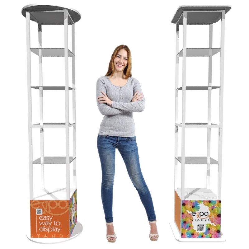 Exhibidor tipo repisa, Display con repisas o como counter