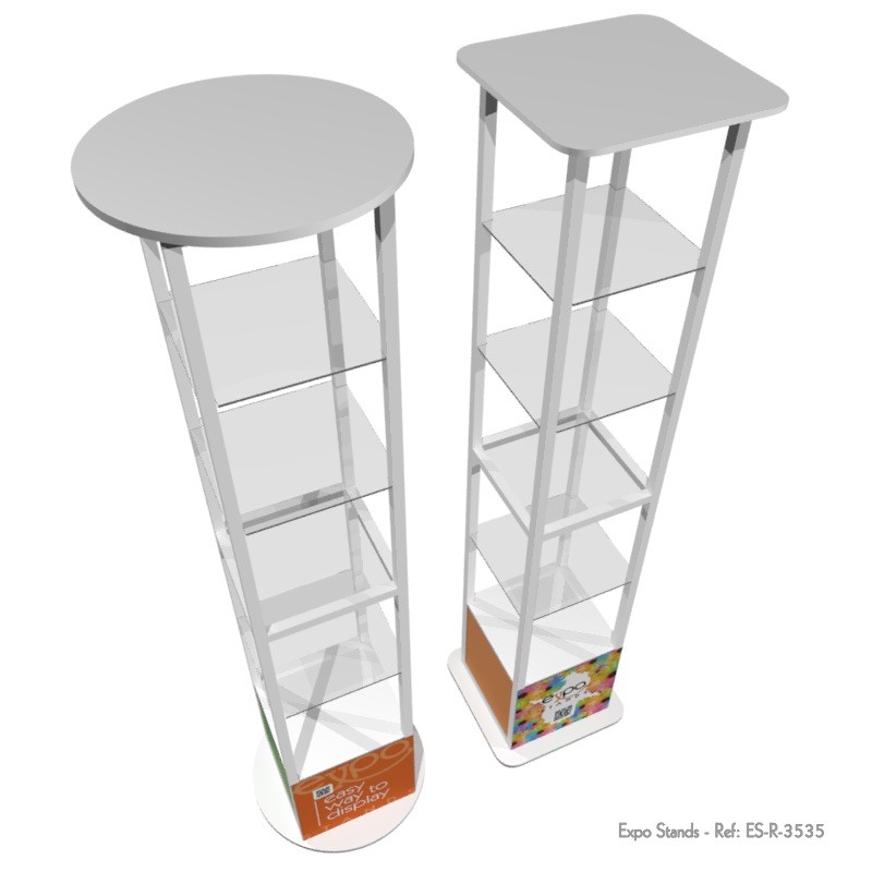 Exhibidor tipo repisa, Display con repisas o como counter